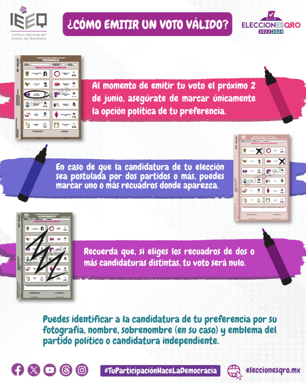¿Ya sabes cómo marcar la boleta, correctamente, al votar?, aquí te ...